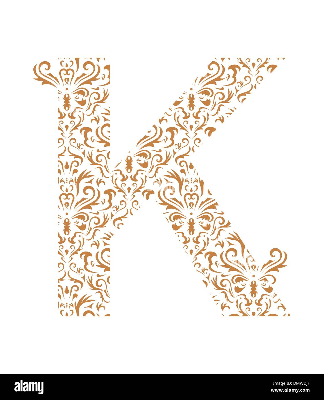 Floral letter K. Ornament font Stock Vector Image & Art - Alamy
