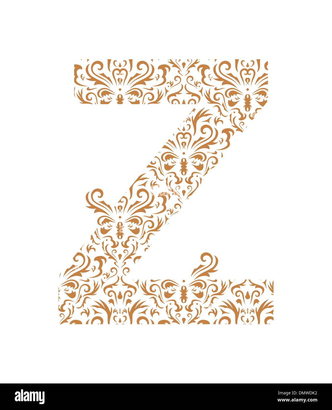 Floral letter Z. Ornament font Stock Vector Image & Art - Alamy
