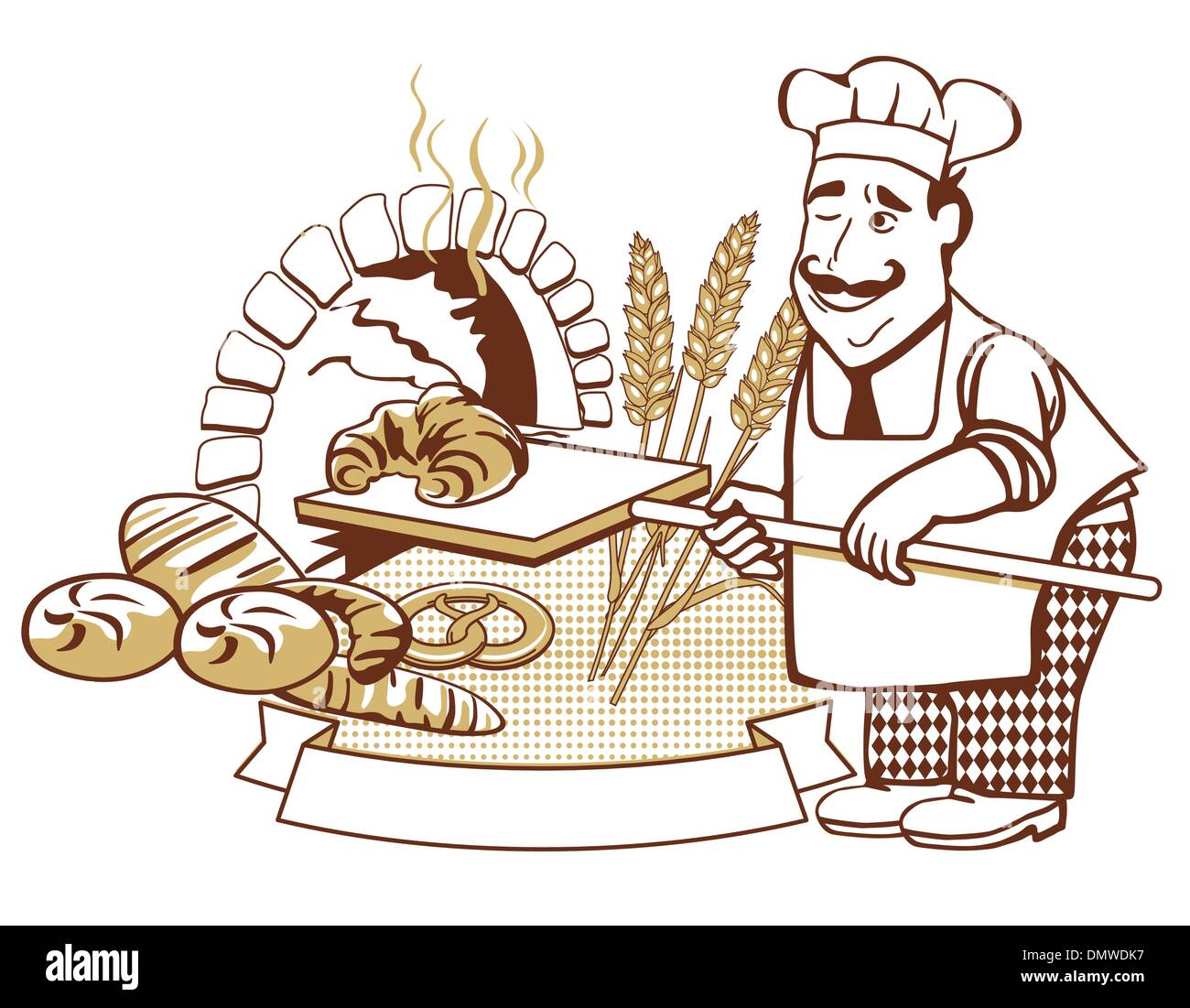 Oven bread Stock Vector Images - Alamy