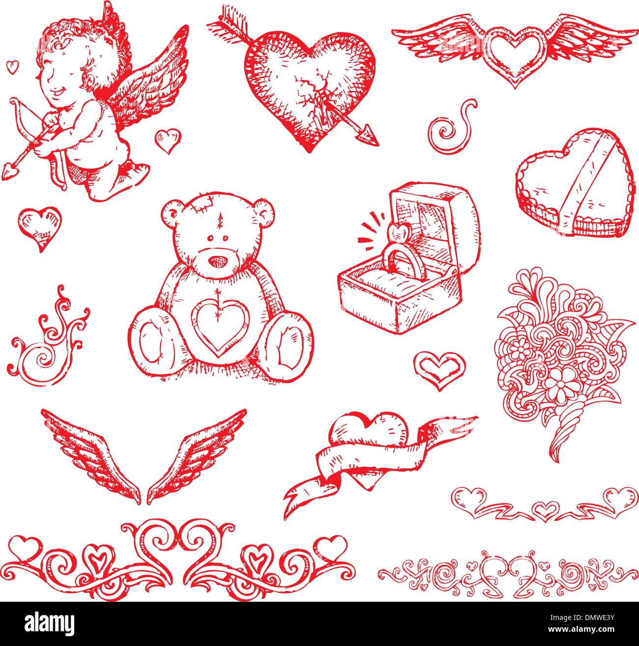 Hand drawn freehand Stock Vector Images - Alamy