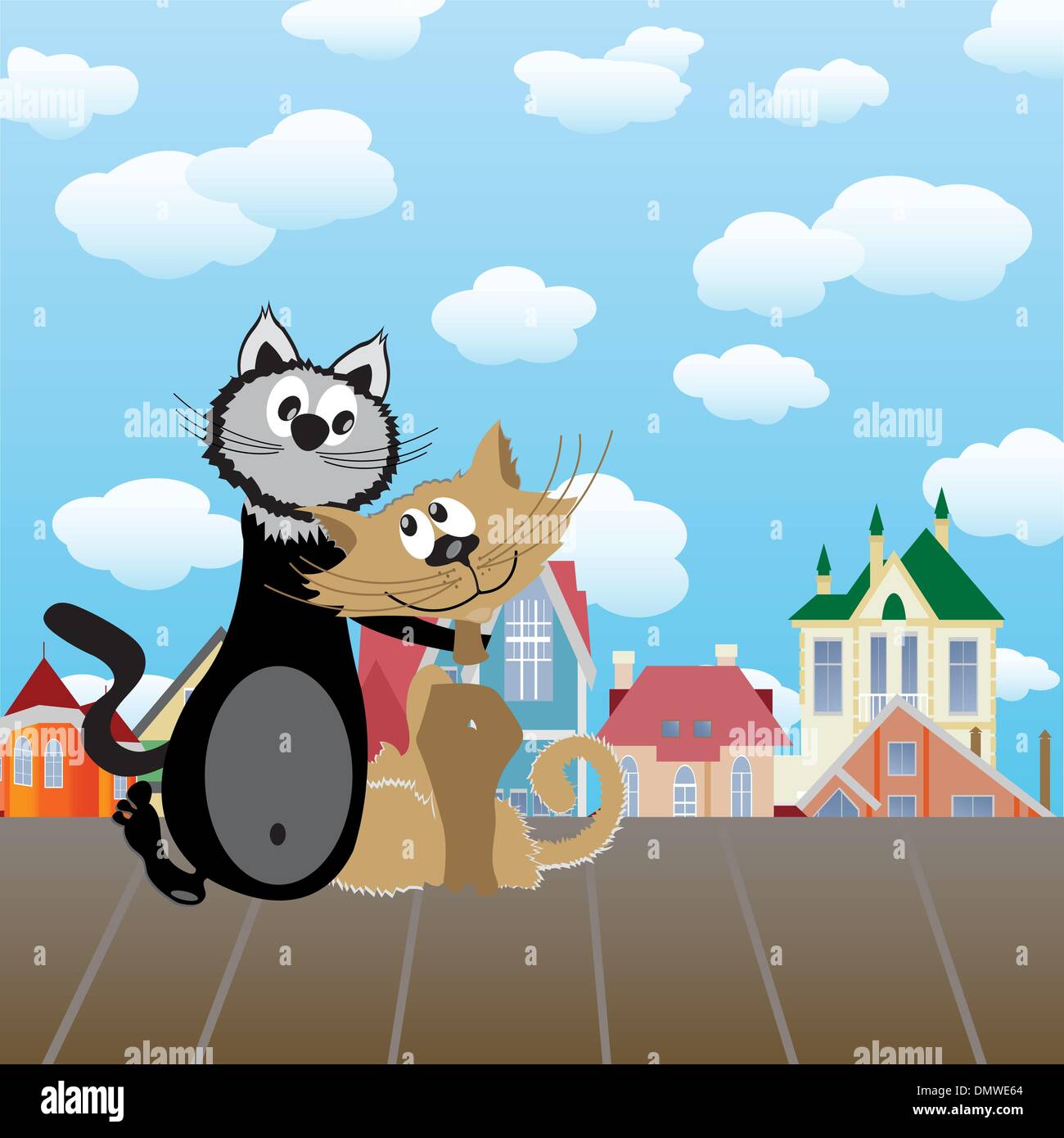 Two lovers cats Stock Vector Image & Art - Alamy