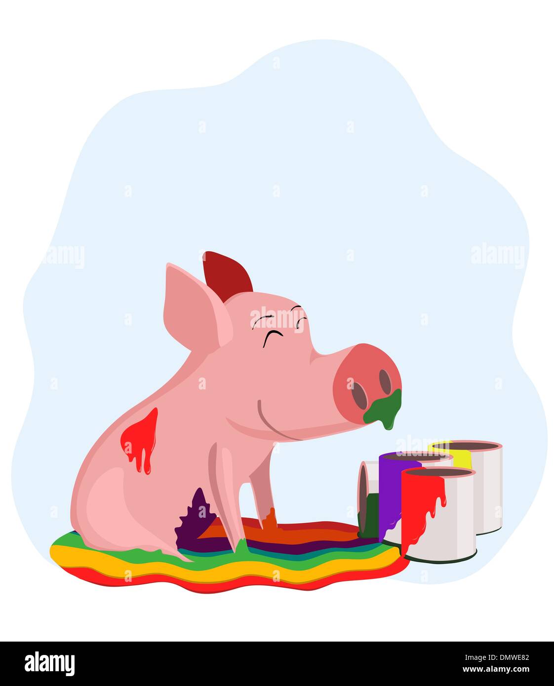 Red pig vector vectors Cut Out Stock Images & Pictures - Alamy