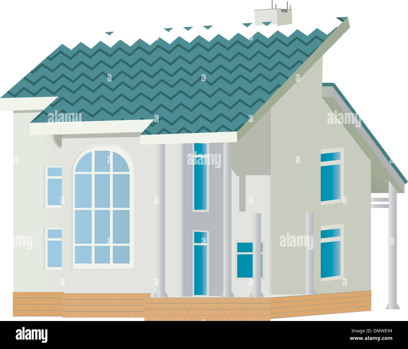 View of a cottage Stock Vector Images - Alamy