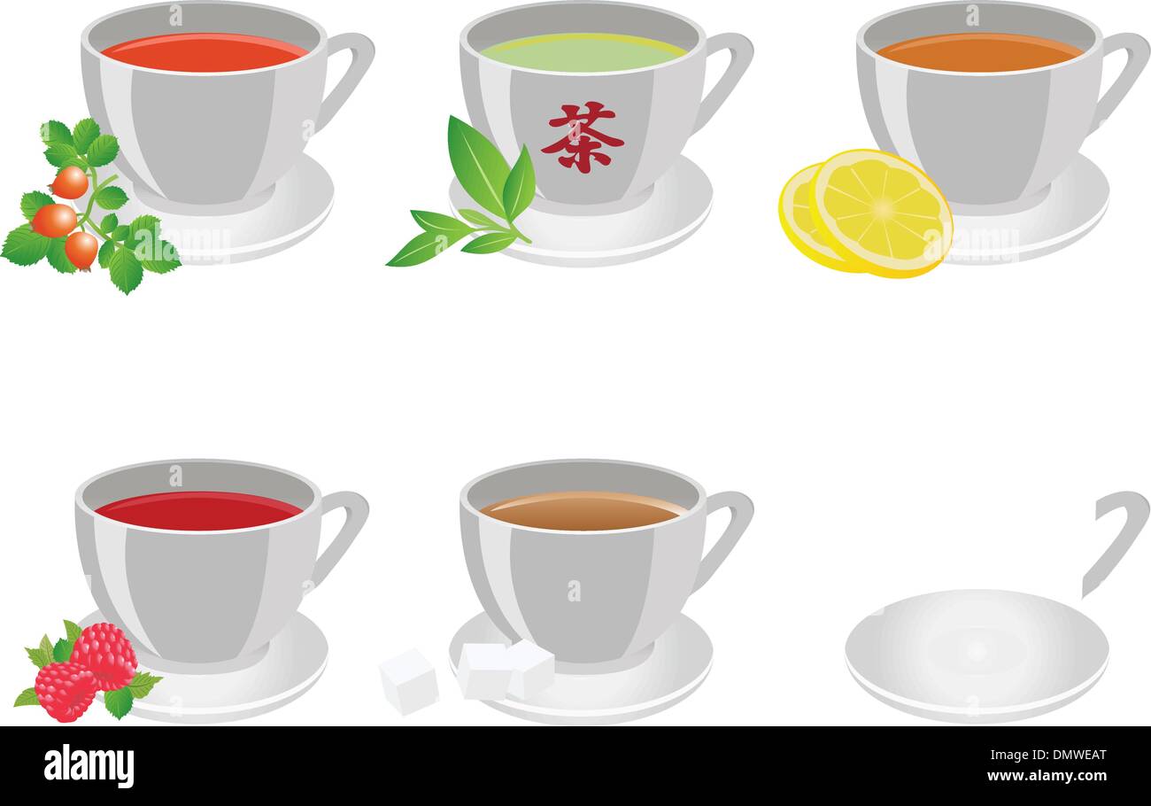 White tea cups saucer Stock Vector Images - Alamy