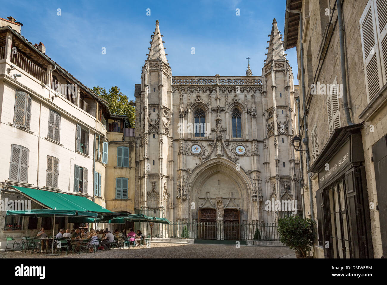 Beautiful old ornate stone built Church in Avignon, France, Europe ...