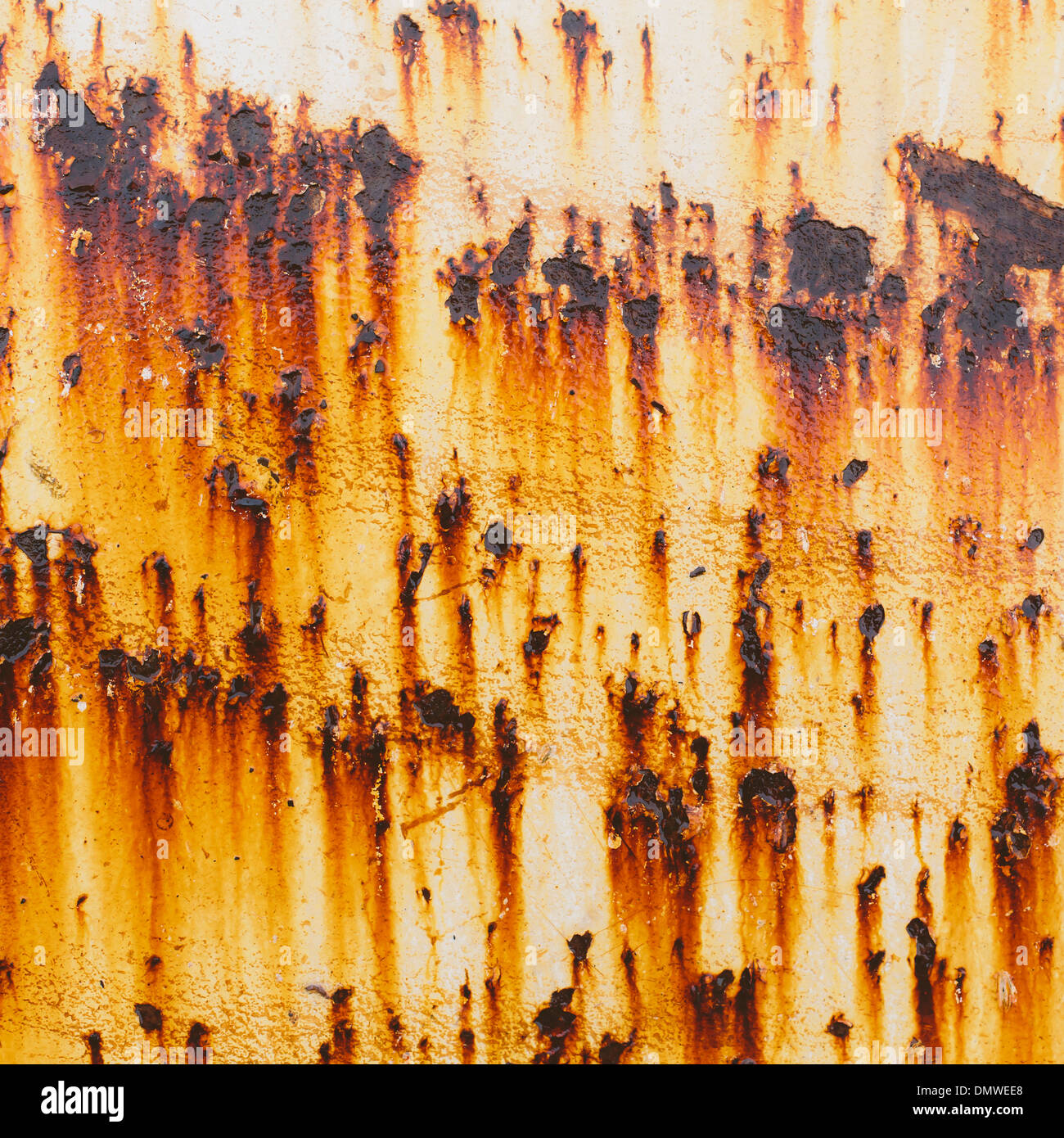 Streaks of rust from steel bolts on a metal sheet.l Stock Photo - Alamy
