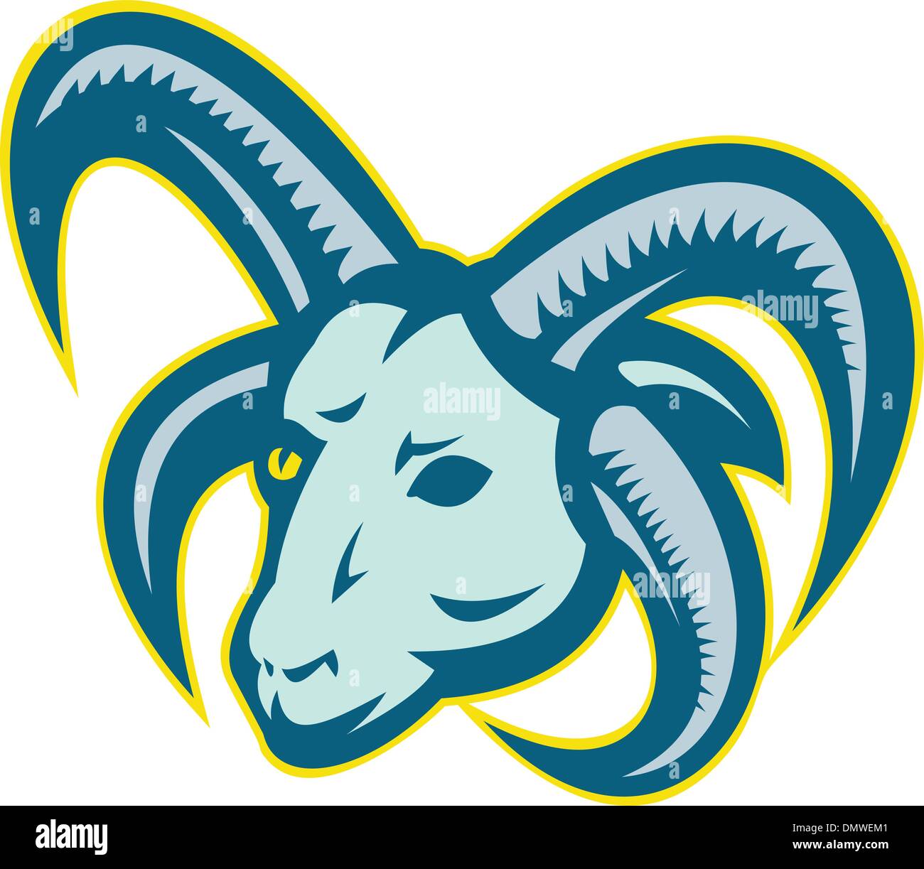 Sheep head horn Stock Vector Images - Alamy