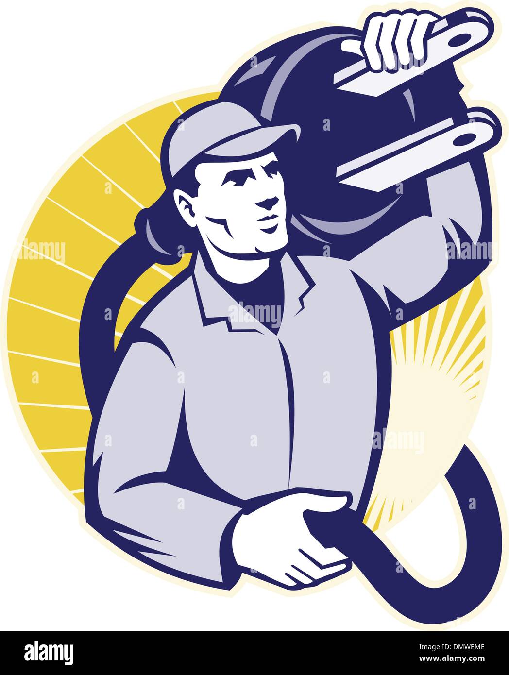 Electric line worker Stock Vector Images - Alamy