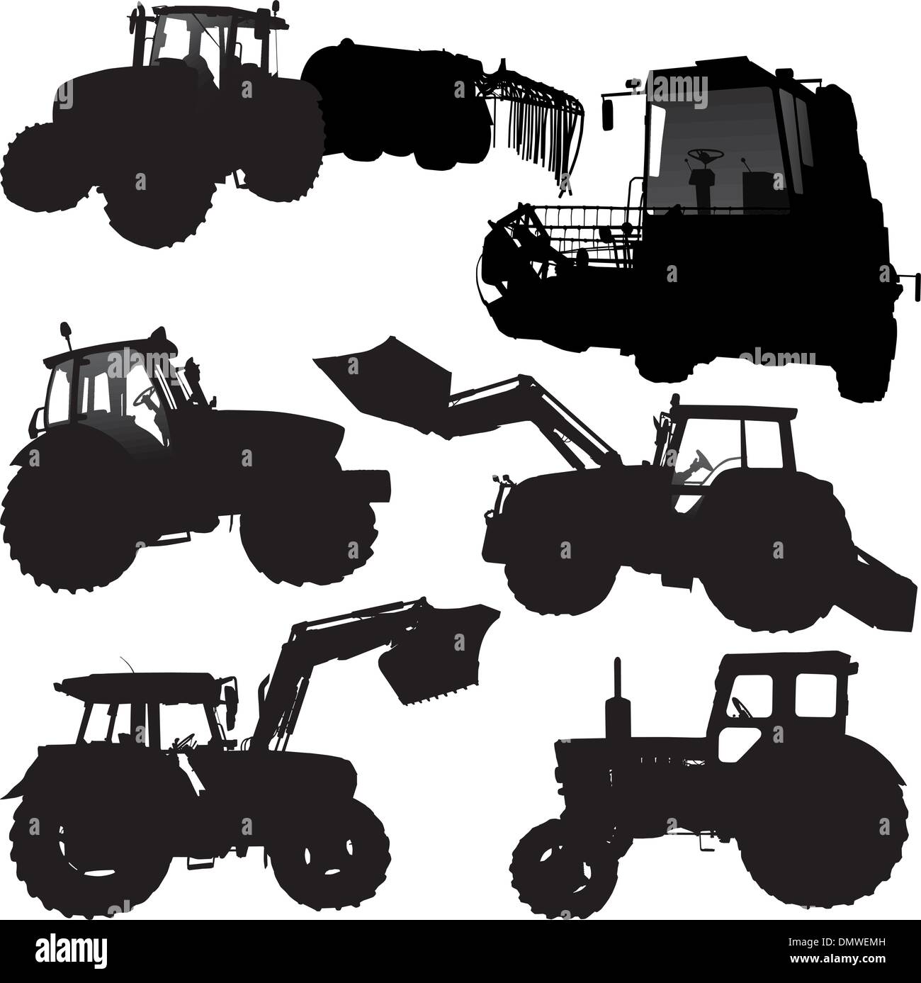 Tractor vector vectors hi-res stock photography and images - Alamy