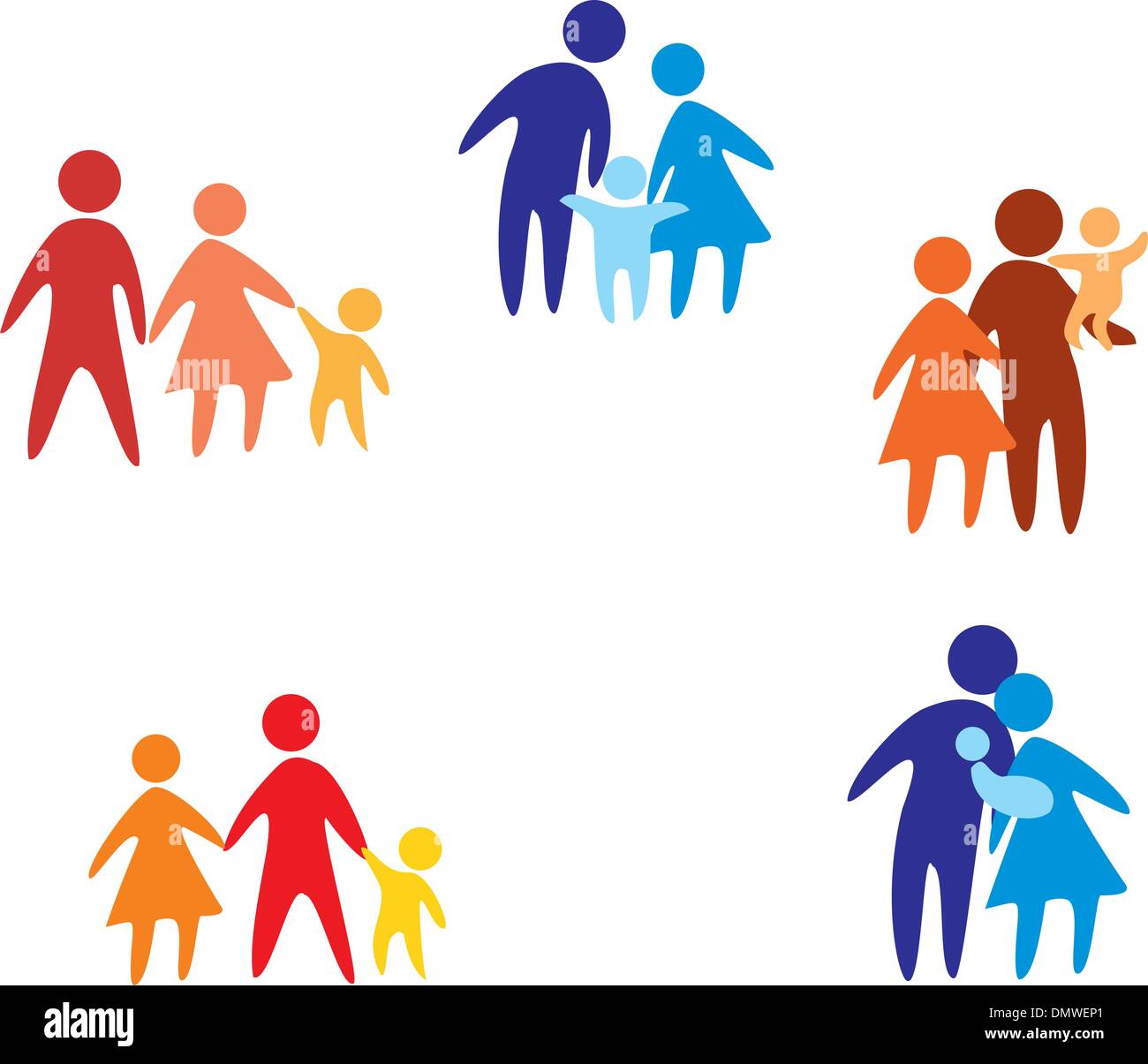 happy family icons collection Stock Vector Image & Art - Alamy