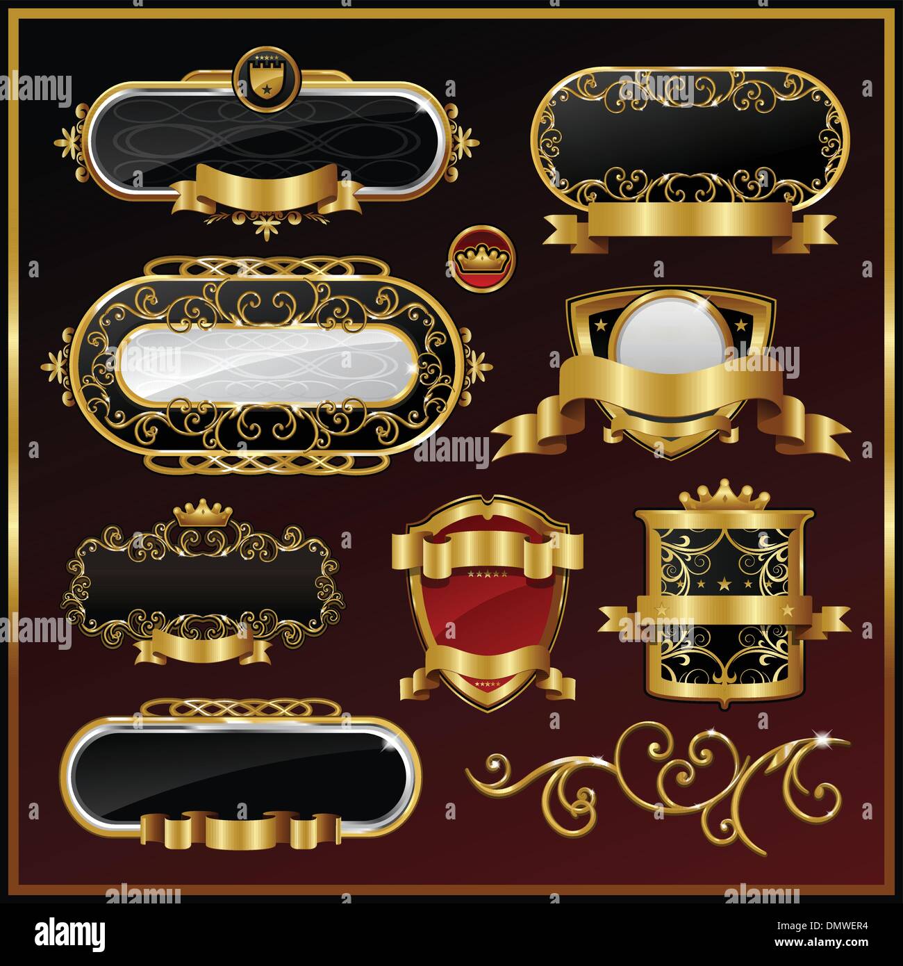 Vintage gold framed labels Stock Vector Image & Art - Alamy