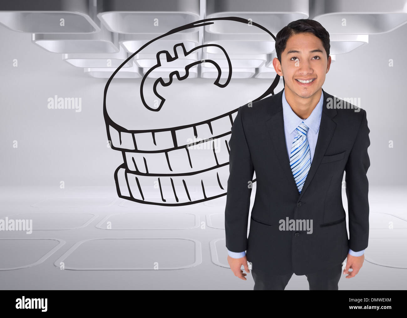 Composite image of smiling asian businessman Stock Photo - Alamy