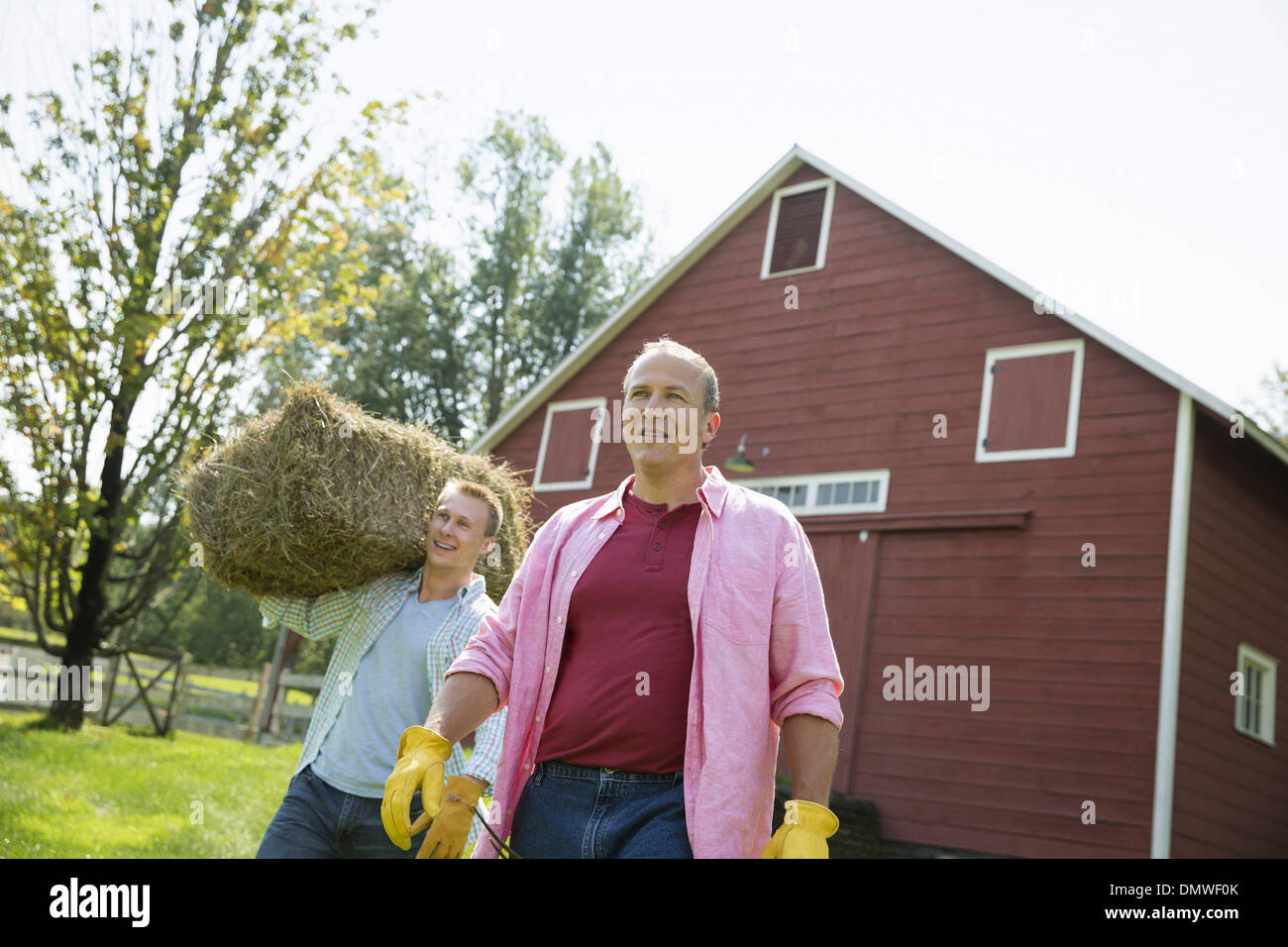 A family summer garing at a farm. A shared meal a homecoming Stock ...