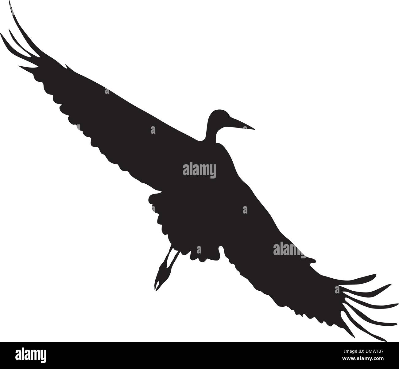 Silhouette crane bird flying Stock Vector Images - Alamy