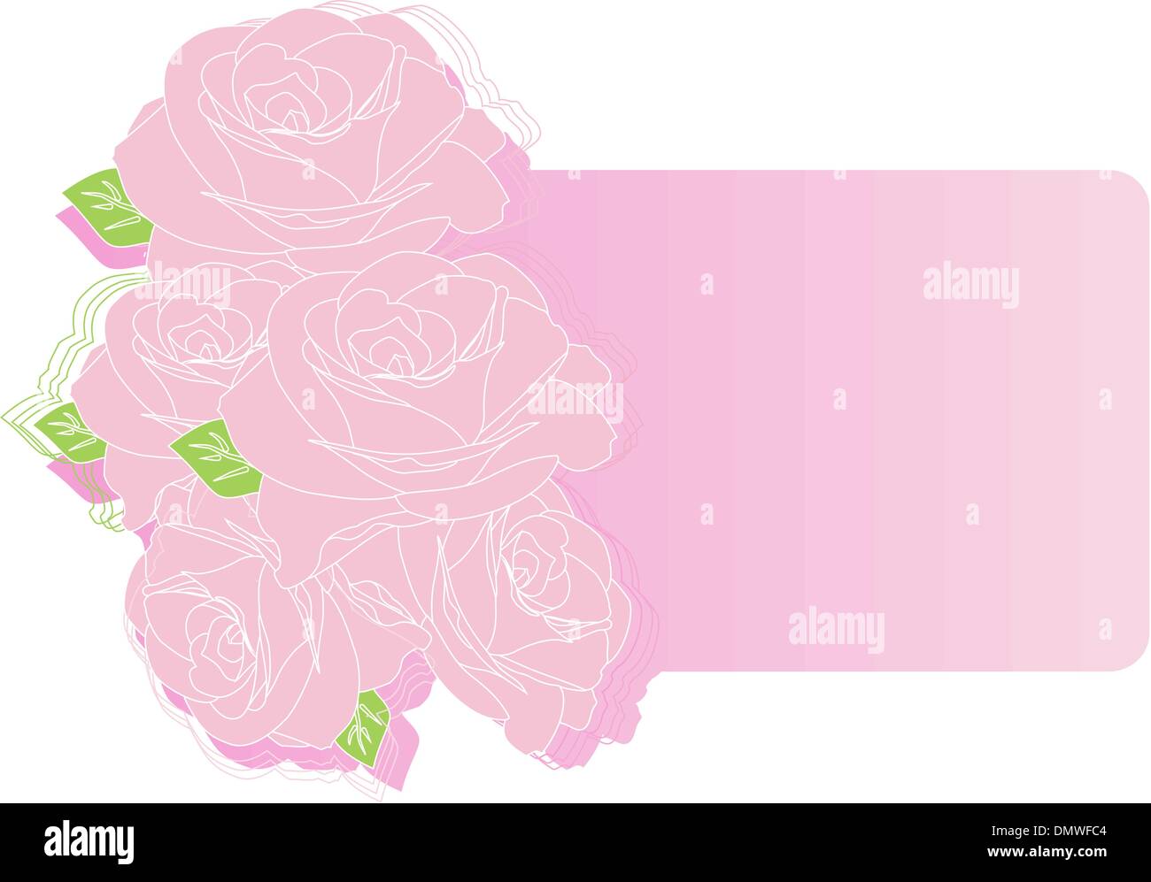 Greeting card with pink roses Stock Vector Image & Art - Alamy