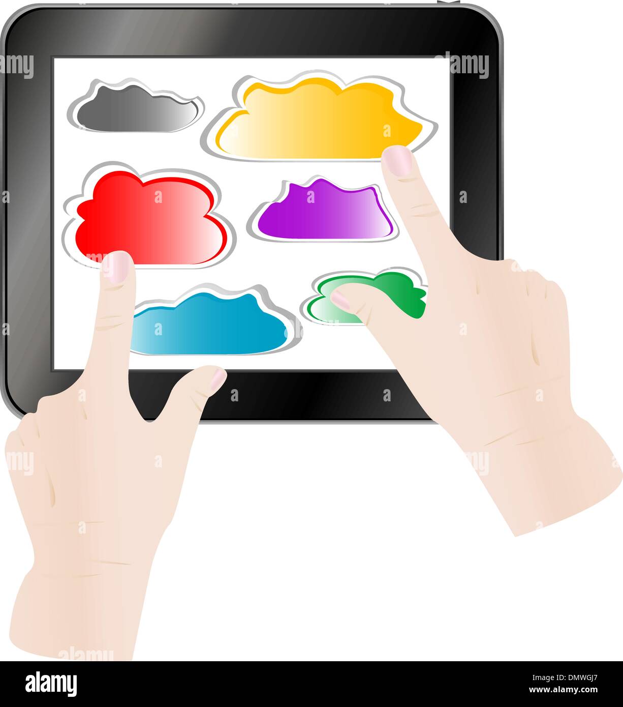 Man pressing notebook laptop computer Stock Vector Images - Alamy