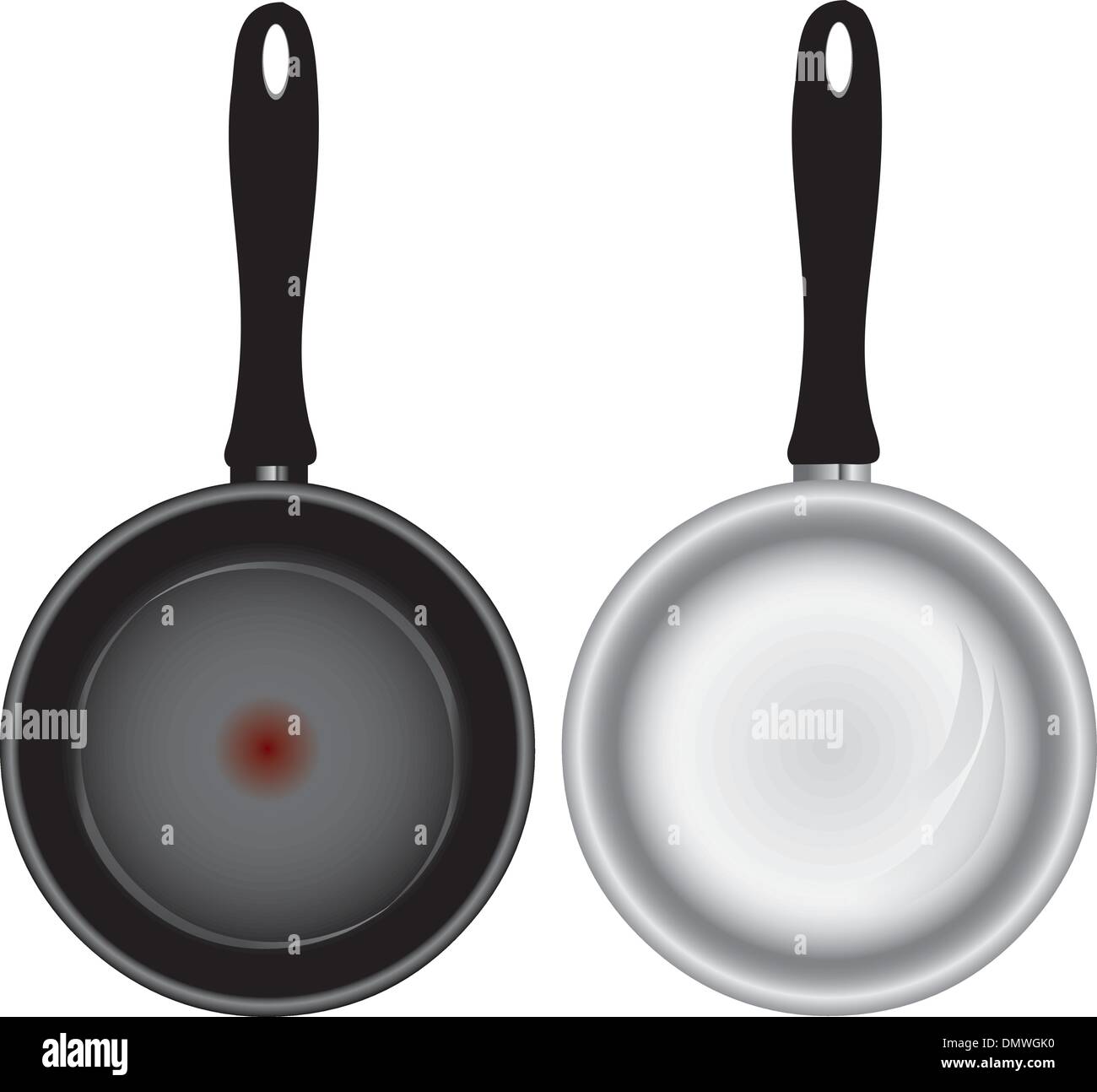 Teflon pan set Stock Vector Images - Alamy