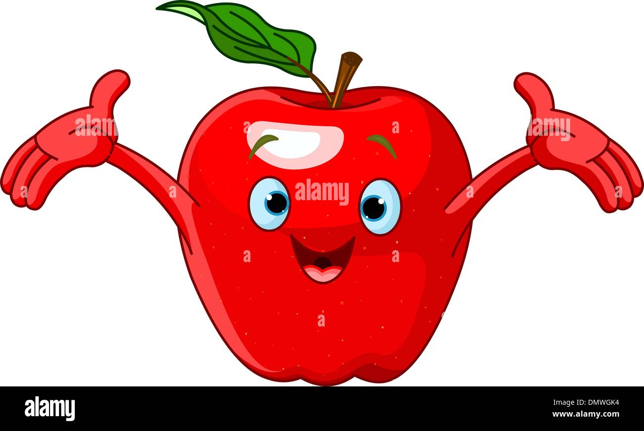 Cartoon apple hi-res stock photography and images - Alamy