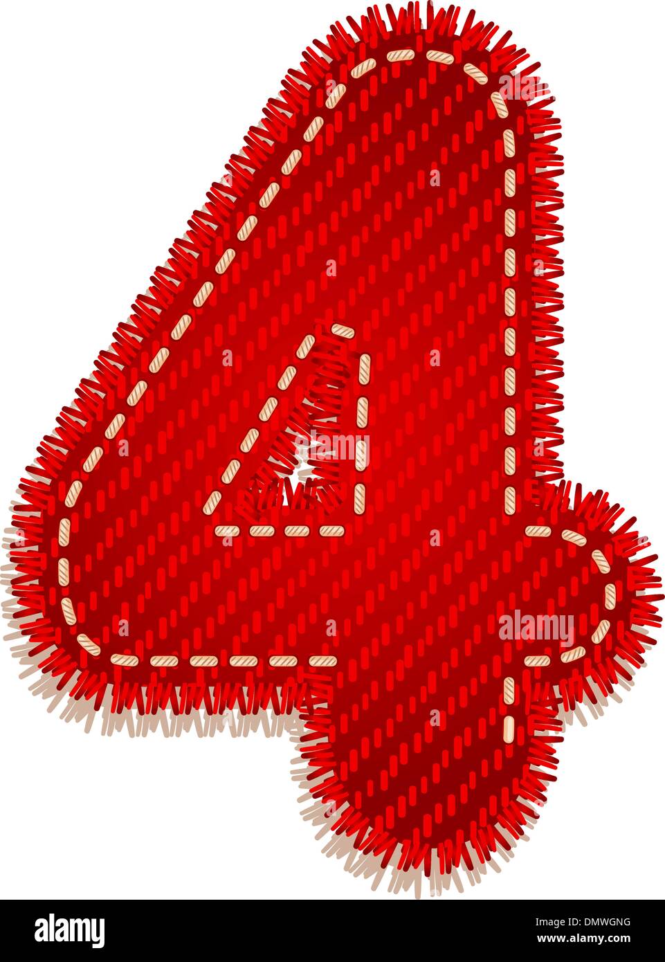 Digit from red textile alphabet Stock Vector Image & Art - Alamy