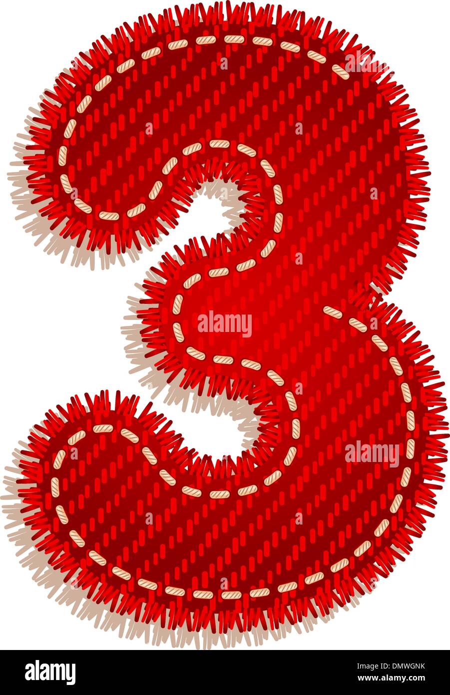Digit from red textile alphabet Stock Vector Image & Art - Alamy