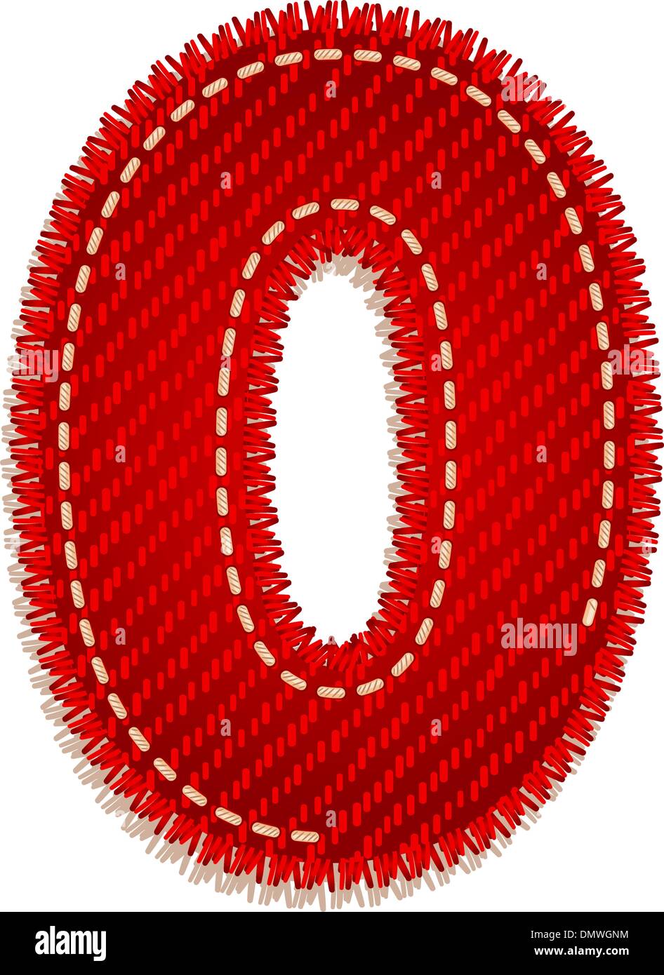 Digit from red textile alphabet Stock Vector Image & Art - Alamy