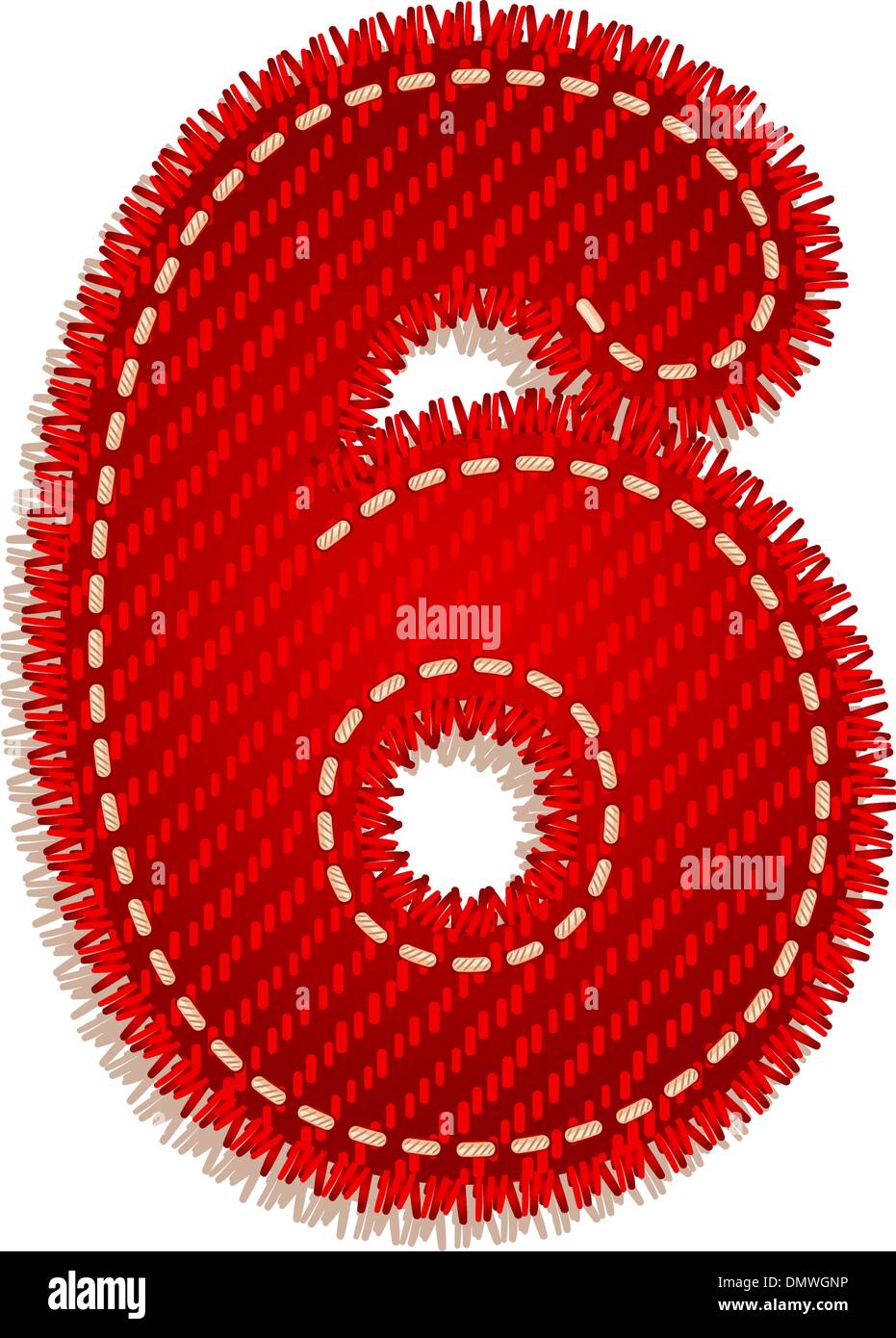 Digit from red textile alphabet Stock Vector Image & Art - Alamy