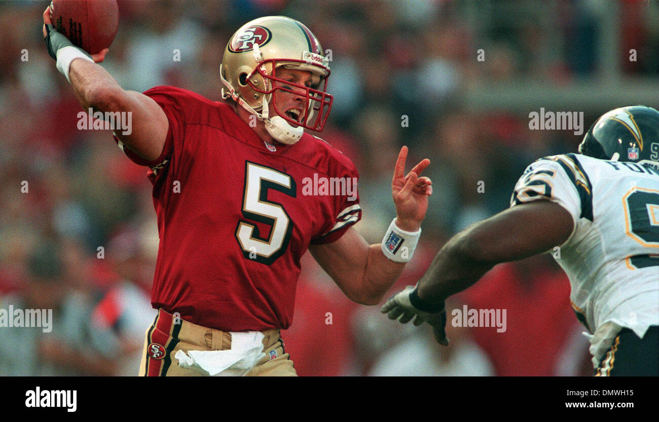 Aug 12, 1999; San Francisco, CA, USA; 49er quarterback Jeff Garcia made ...