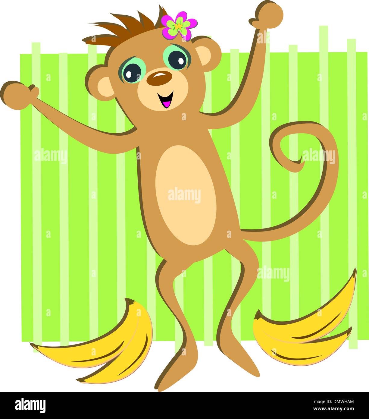 Monkey Loves Bananas Stock Vector Image & Art - Alamy