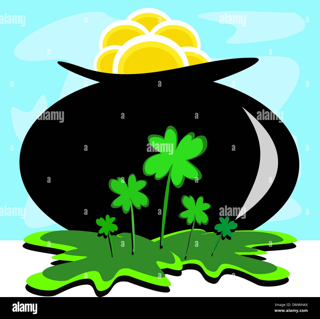 Pot of gold Stock Vector Images - Alamy