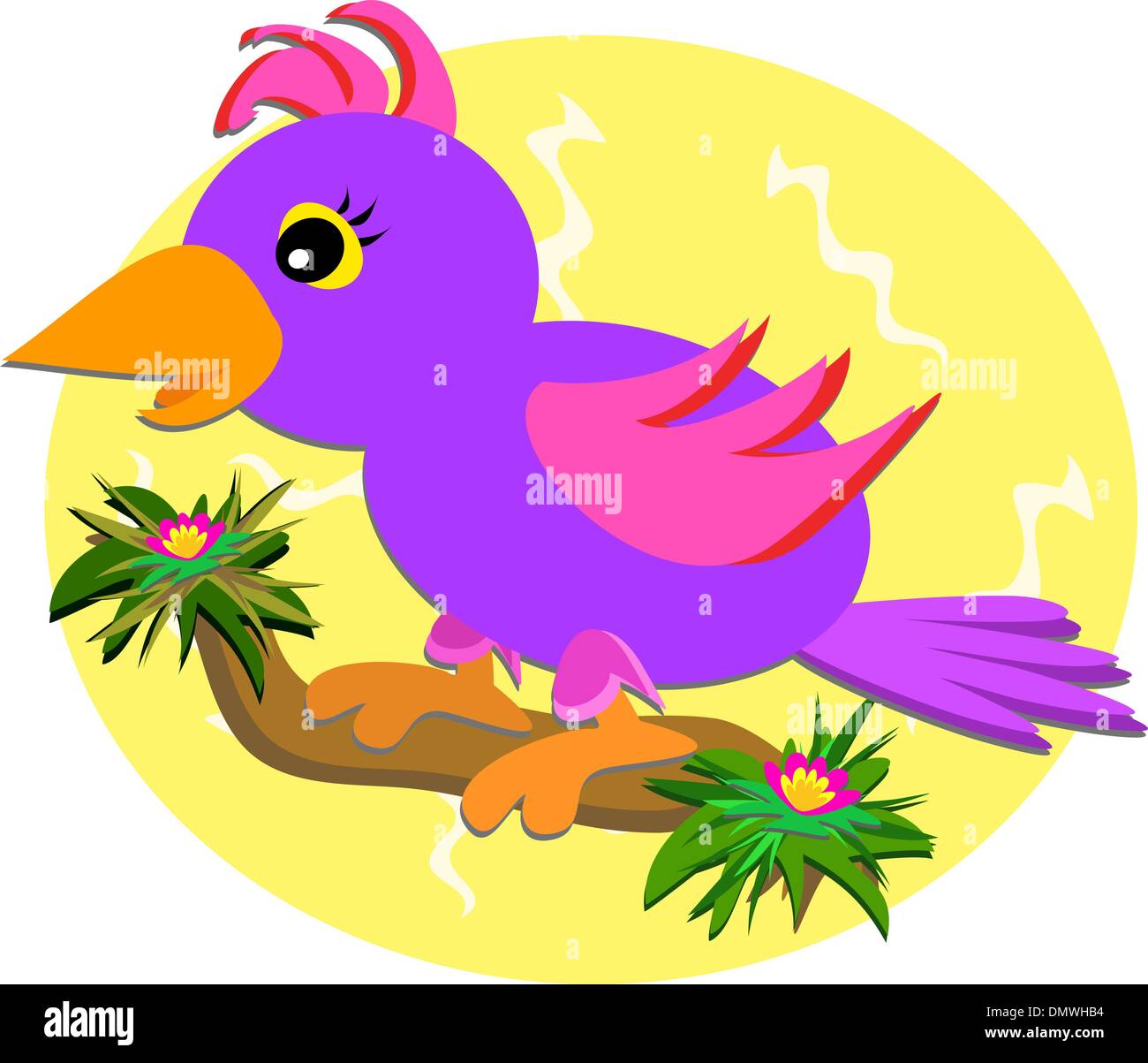 Bright Bird on a Branch Stock Vector Image & Art - Alamy