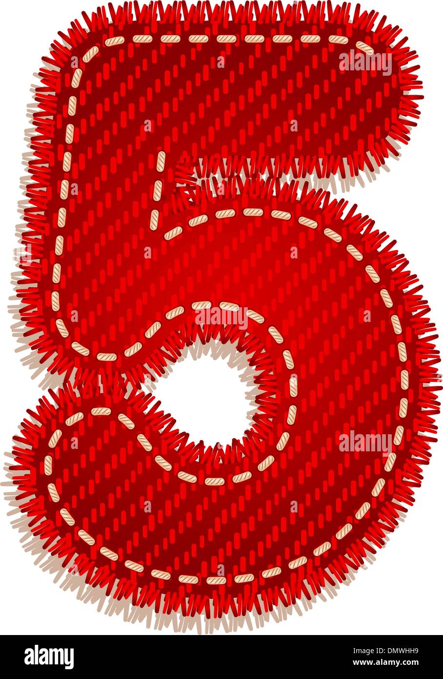 Digit from red textile alphabet Stock Vector Image & Art - Alamy