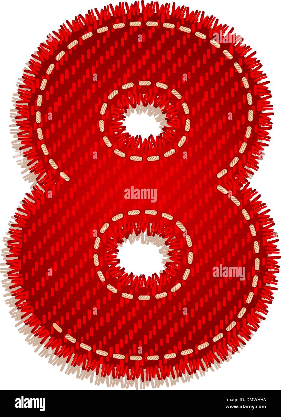 Digit from red textile alphabet Stock Vector Image & Art - Alamy