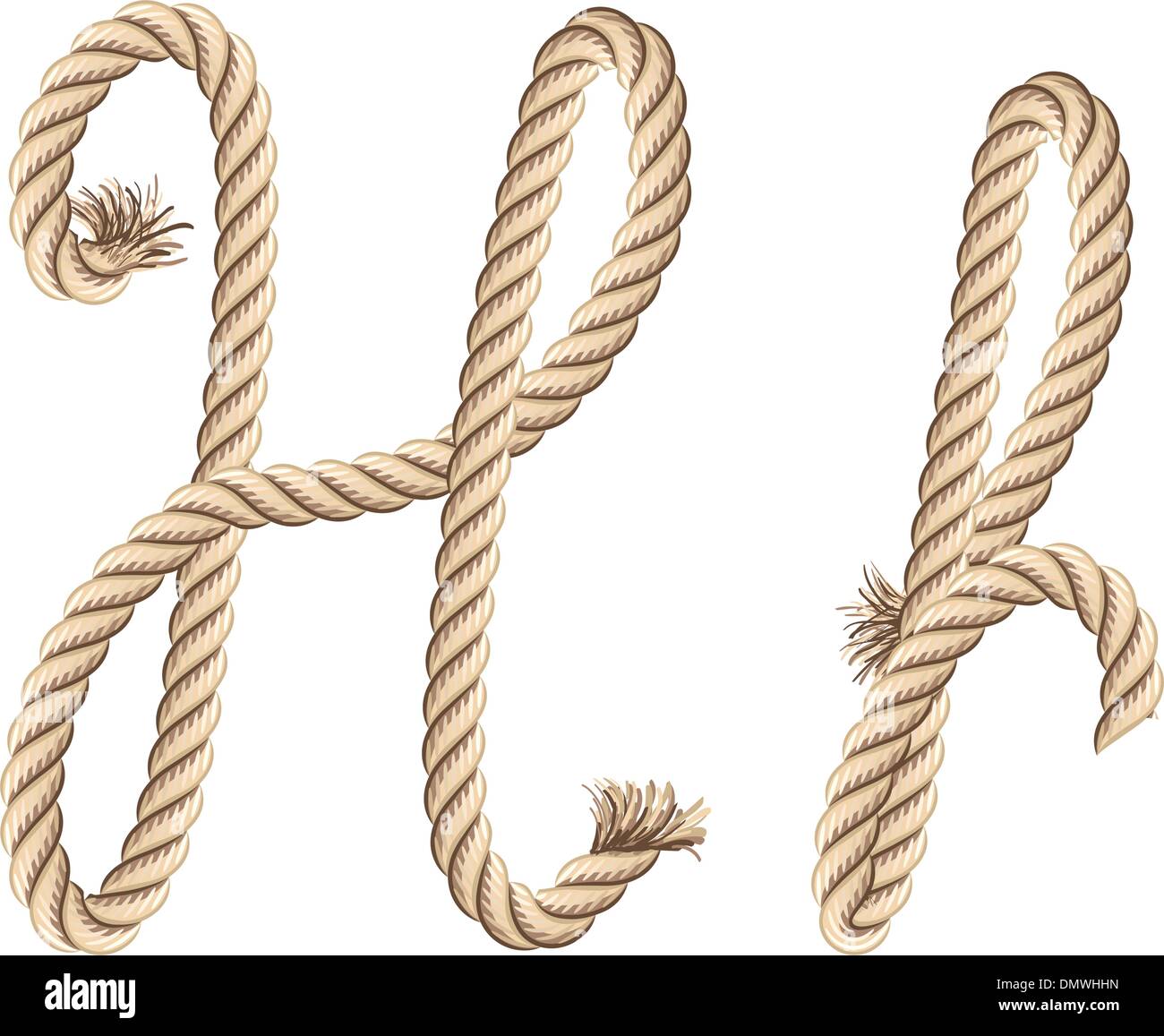 Rope alphabet. Letter H Stock Vector Image & Art - Alamy