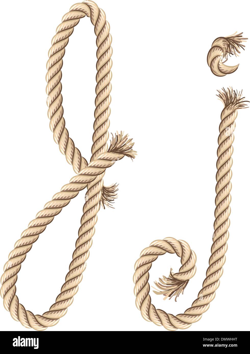 Rope alphabet. Letter J Stock Vector Image & Art - Alamy