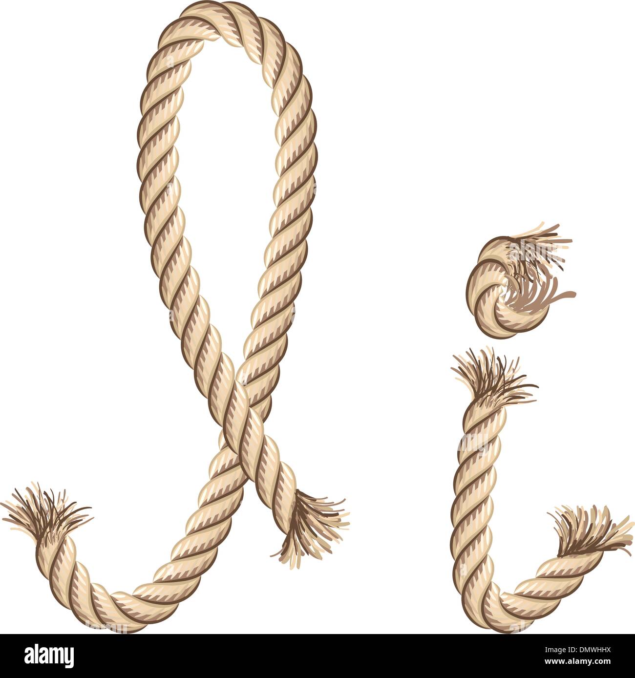 Rope alphabet. Letter I Stock Vector Image & Art - Alamy