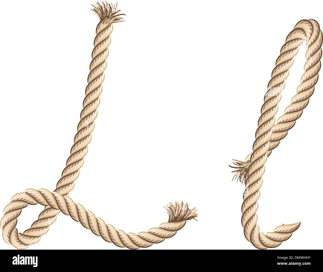 Rope alphabet. Letter L Stock Vector Image & Art - Alamy