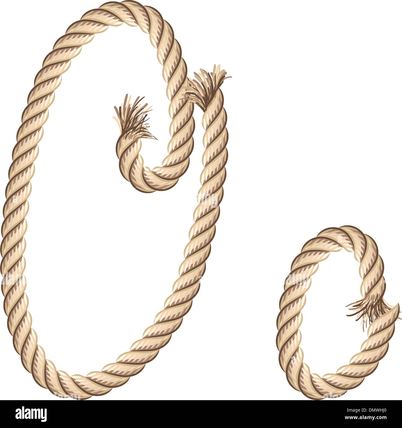 Rope alphabet. Letter O Stock Vector Image & Art - Alamy