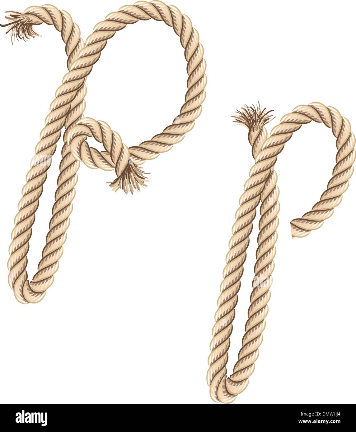 Rope alphabet. Letter P Stock Vector Image & Art - Alamy