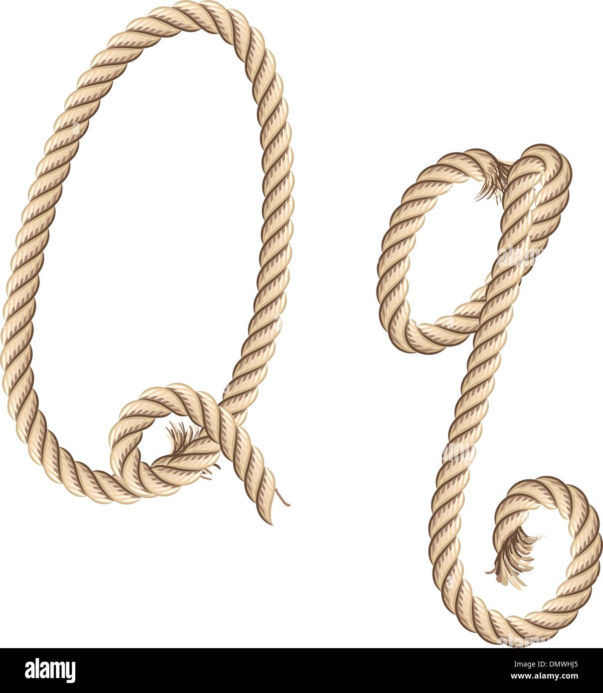 Rope alphabet. Letter Q Stock Vector Image & Art - Alamy