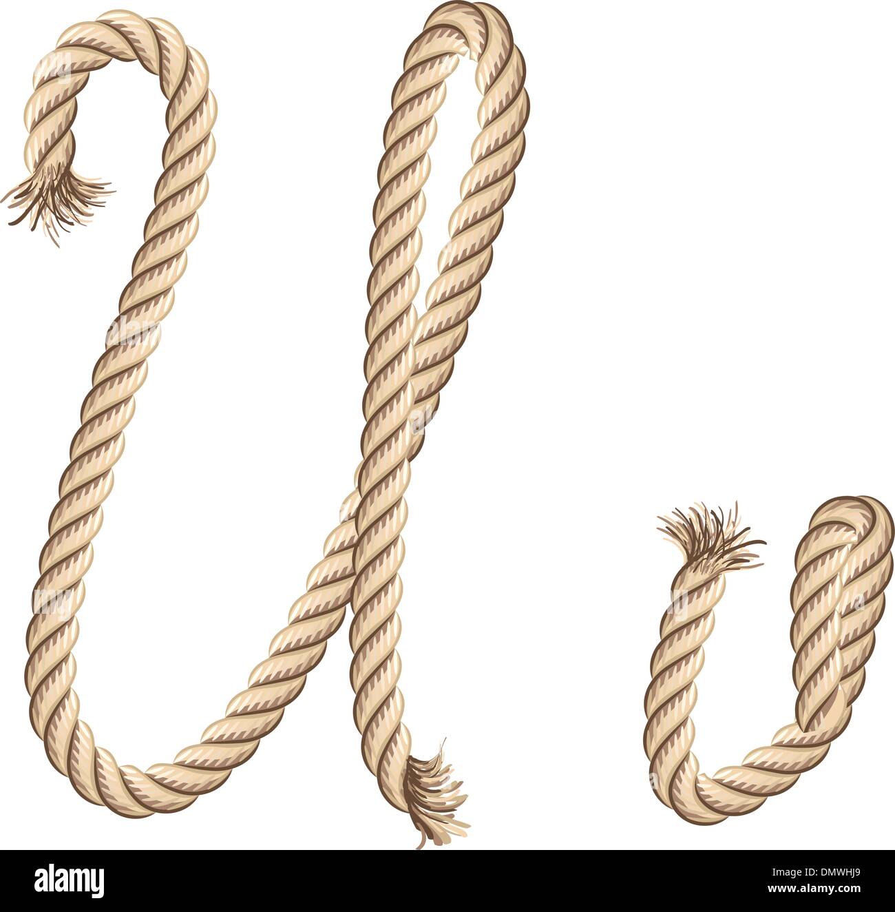 Rope alphabet. Letter U Stock Vector Image & Art - Alamy