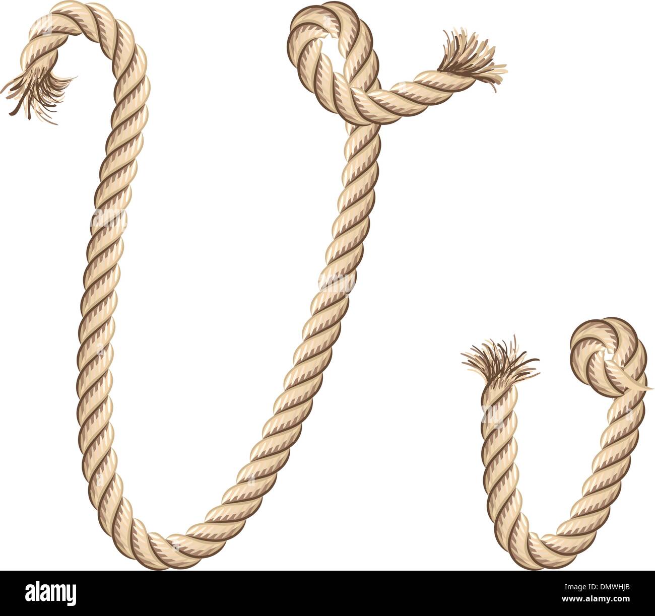 Rope alphabet. Letter V Stock Vector Image & Art - Alamy
