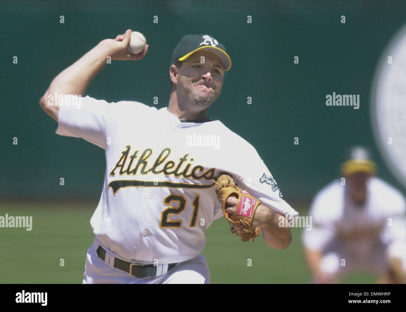Jun 03, 2001; Oakland, CA, USA; A's pitcher Cory Lidle got his first ...