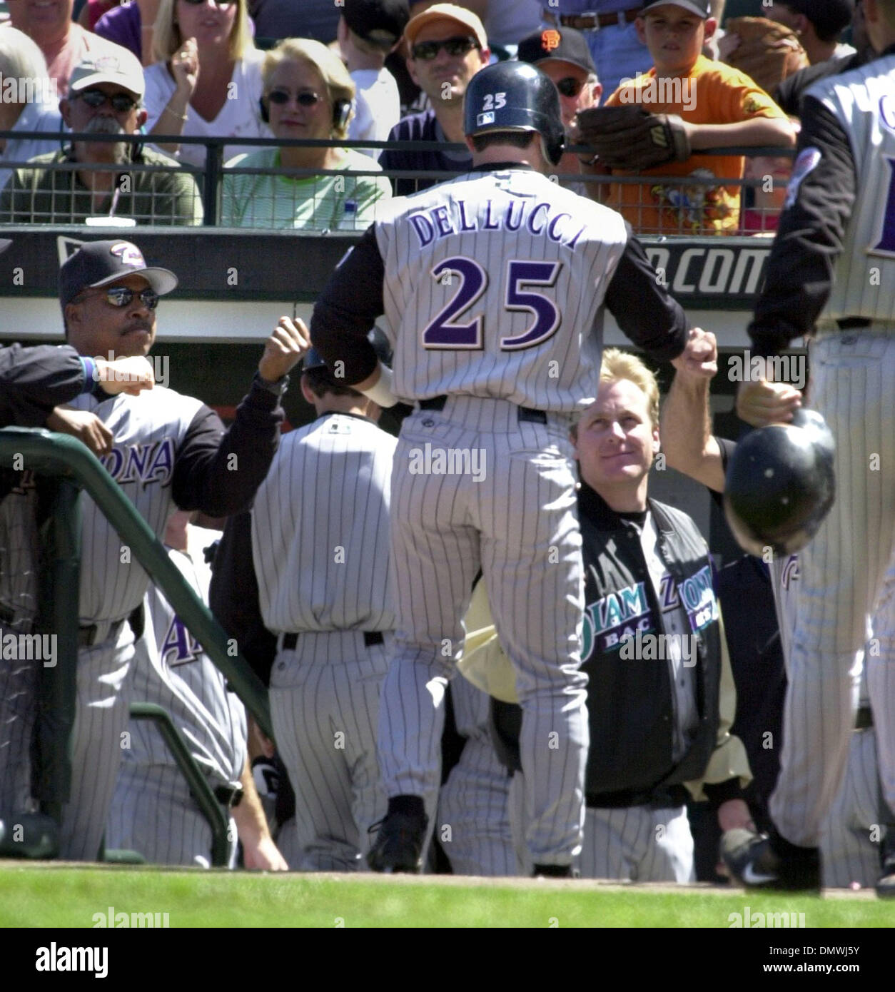 Jul 21, 2001; San Francisco, CA, USA; Arizona's David Dellucci gets a ...
