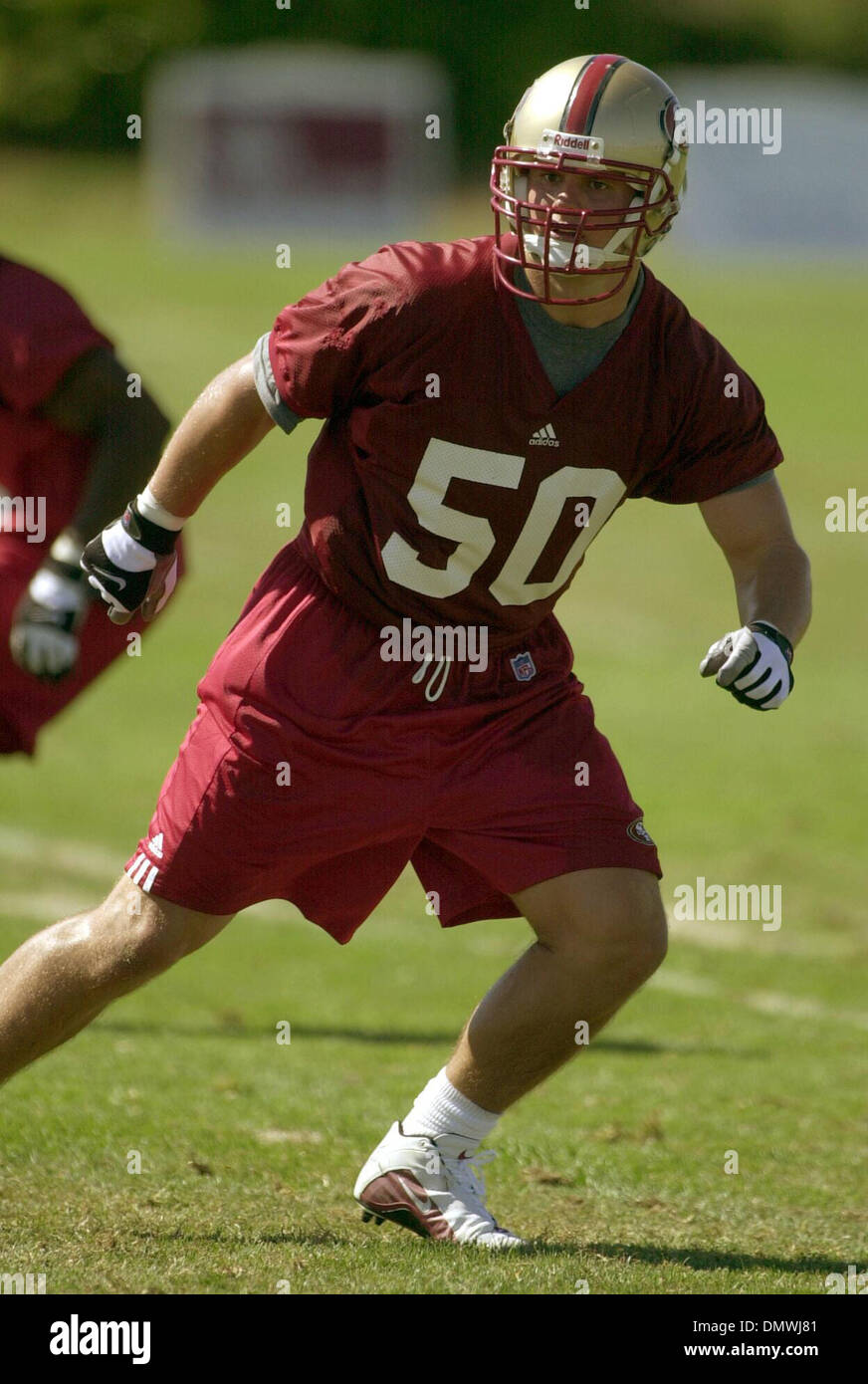 Jul 29, 2001; Stockton, CA, USA; 49er Linebacker Derek Smith in ...