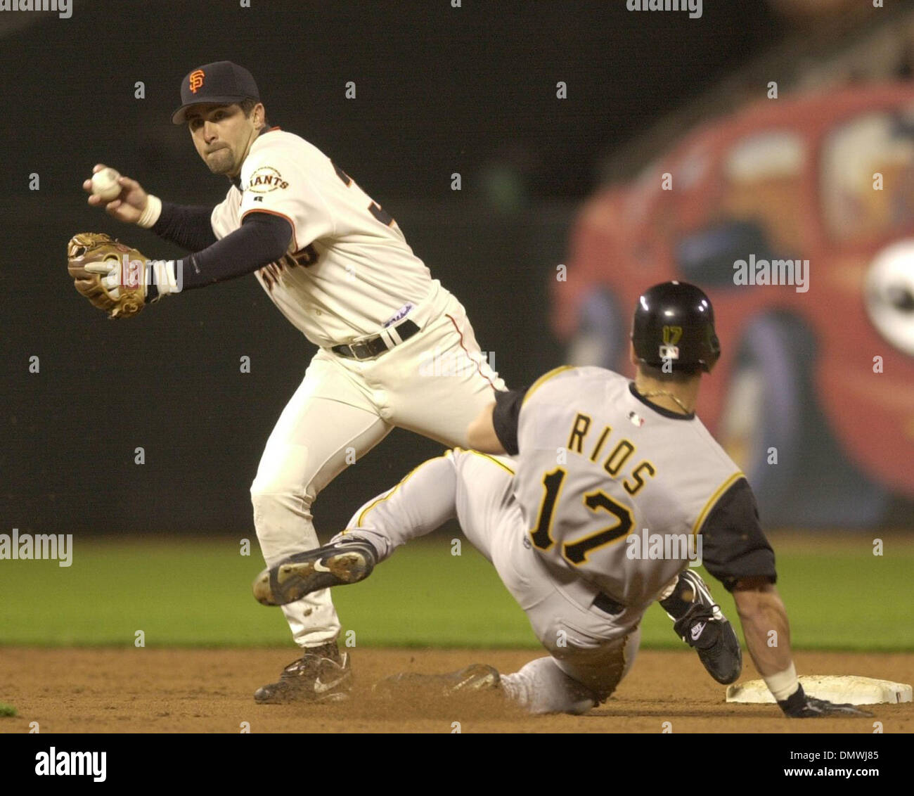 Jul 31, 2001; San Francisco, CA, U.S.A.; Giants Rich Aurilia tags ...