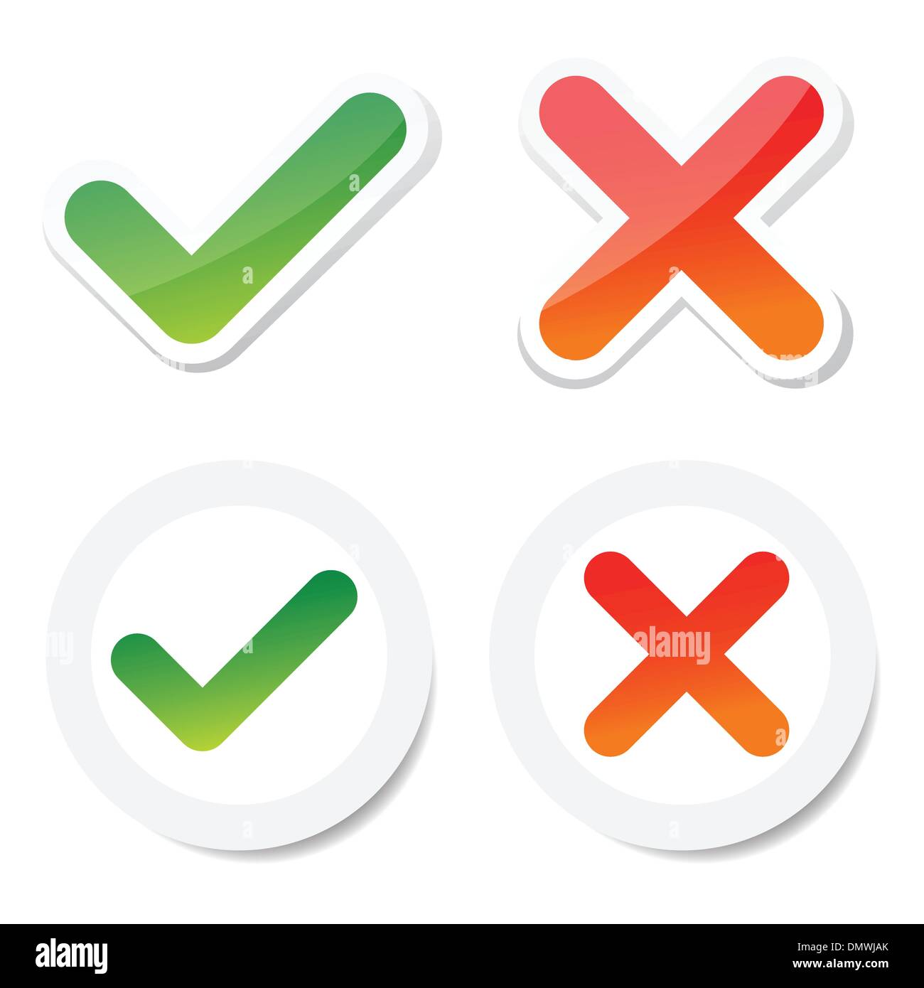 tick and cross sticker Stock Vector Image & Art - Alamy