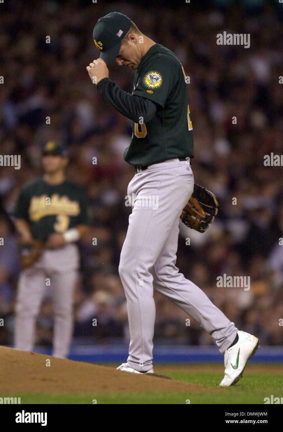 Oct 15, 2001; Bronx, NY, USA; Oakland A's pitcher Mark Mulder, #20 ...