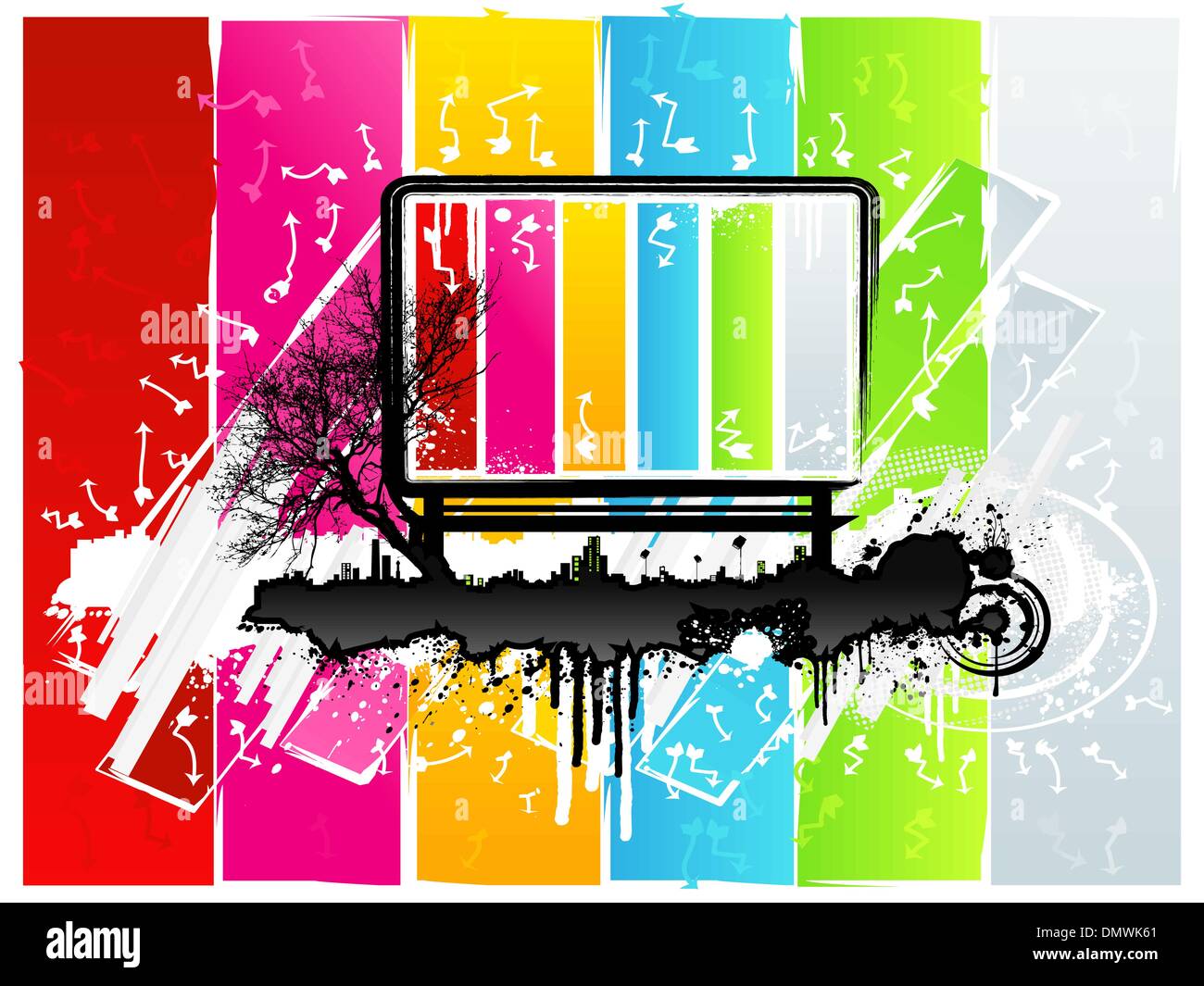 Rainbow urban billboard background Stock Vector Image & Art - Alamy