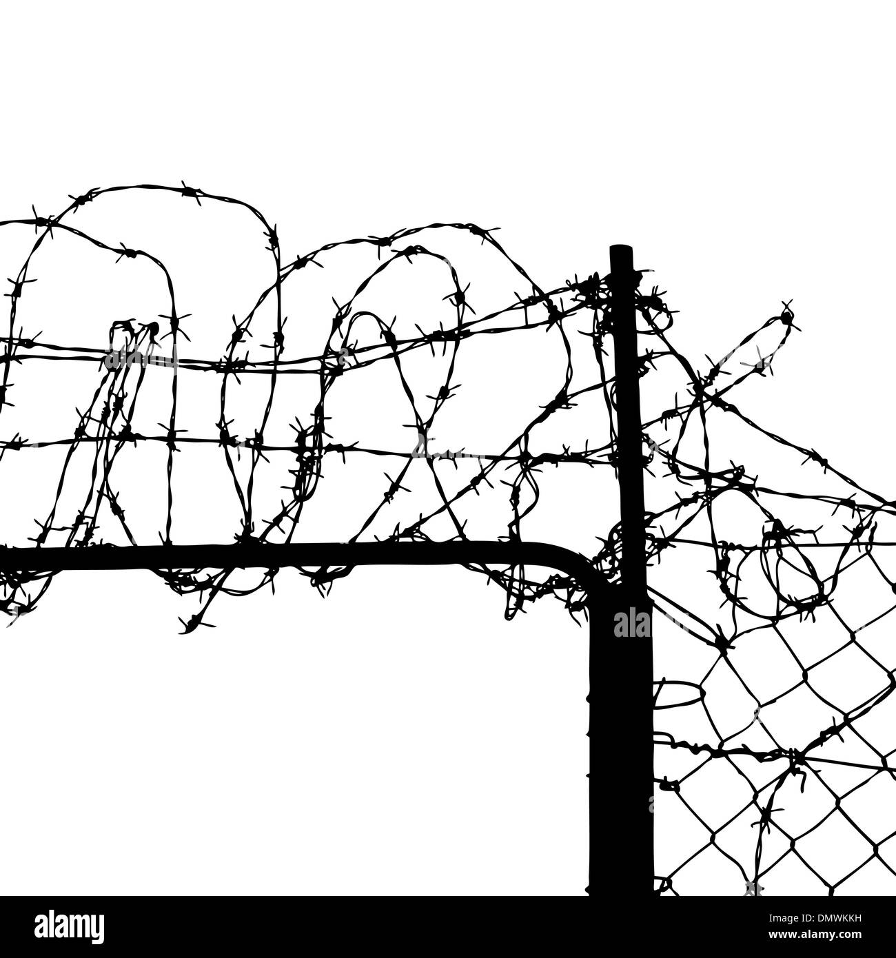 fence from barbed wires Stock Vector Image & Art - Alamy