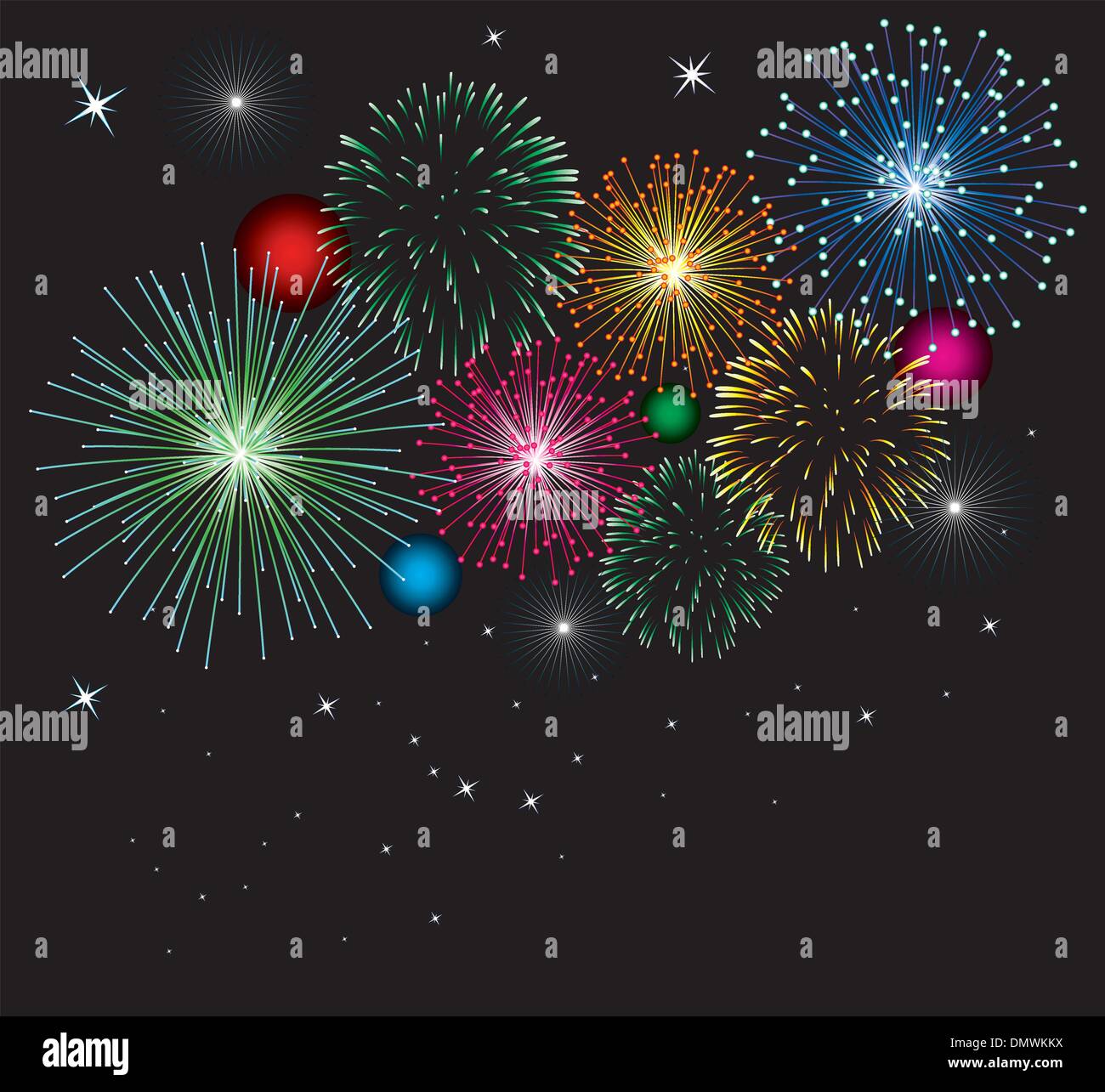 Red yellow sparkles fireworks Stock Vector Images - Alamy